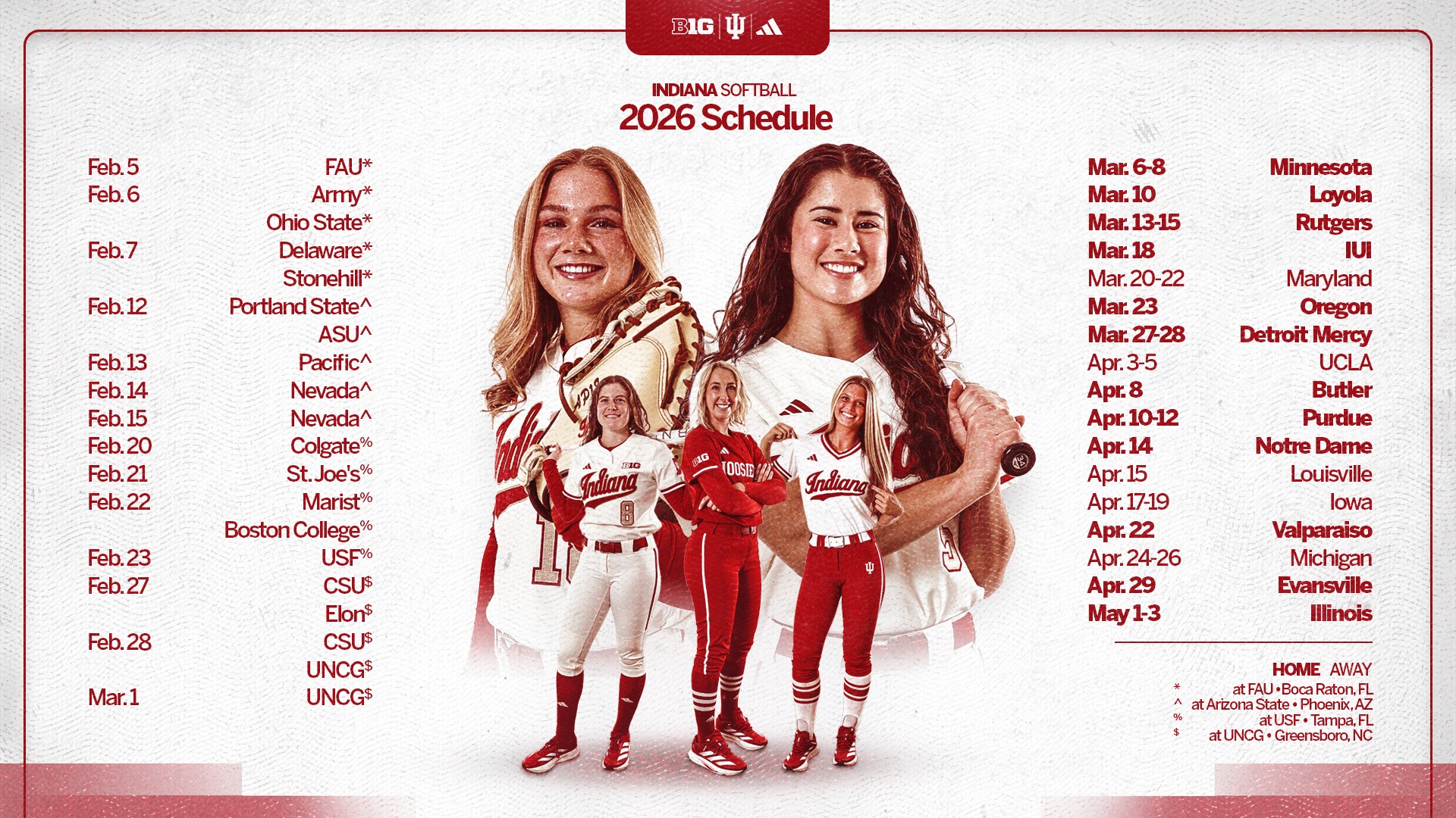 Indiana Softball Announces 2026 Schedule
